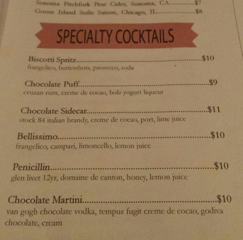 Menu at Carmella's Cafe and Dessert Bar, Charleston