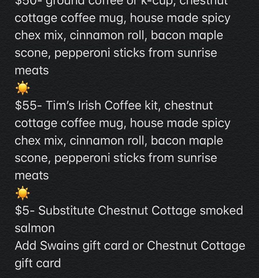 Menu at Chestnut Cottage Restaurant, Port Angeles