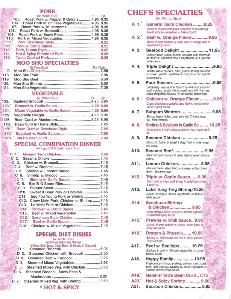 Menu at China Moon restaurant, Virginia Beach, Virginia Beach Blvd #7a