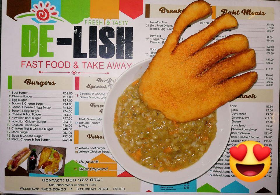 Menu at De-lish Take Away restaurant, Vryburg