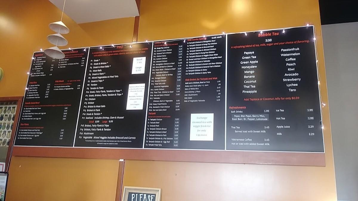 Menu at Happy Pho Time restaurant, Bonney Lake