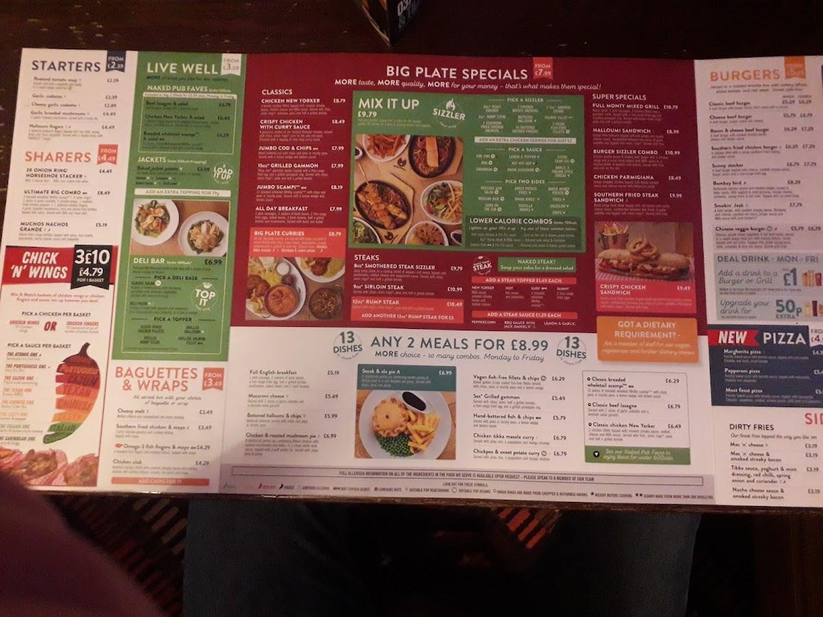 Menu at Signal Box restaurant, Coventry
