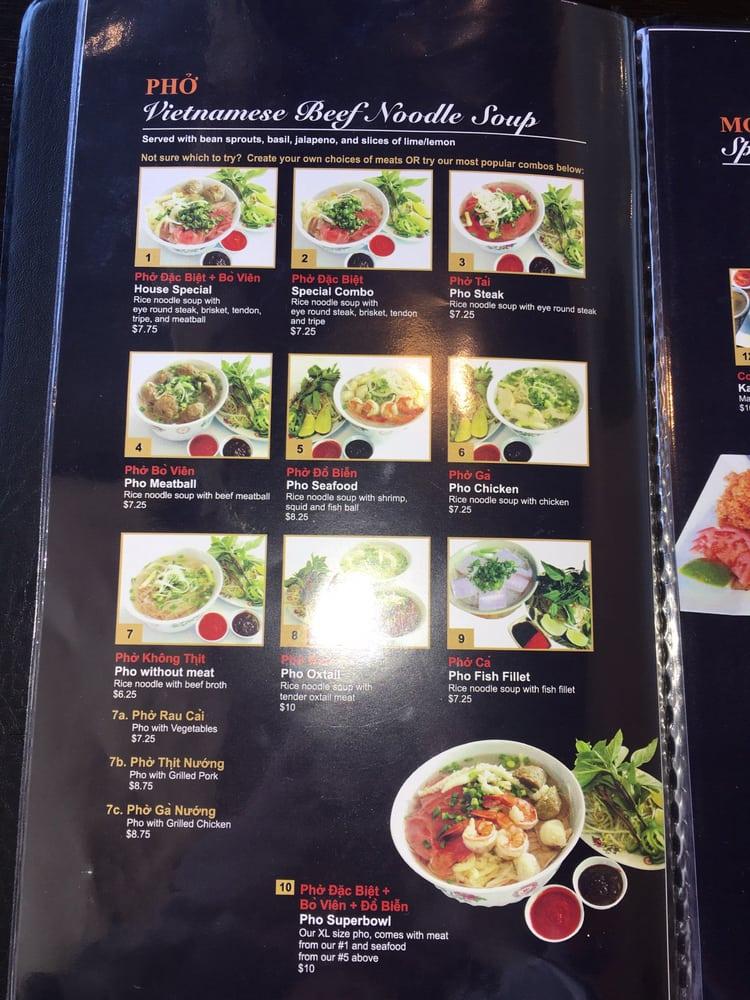 Menu at Simply Pho restaurant, Lake Forest