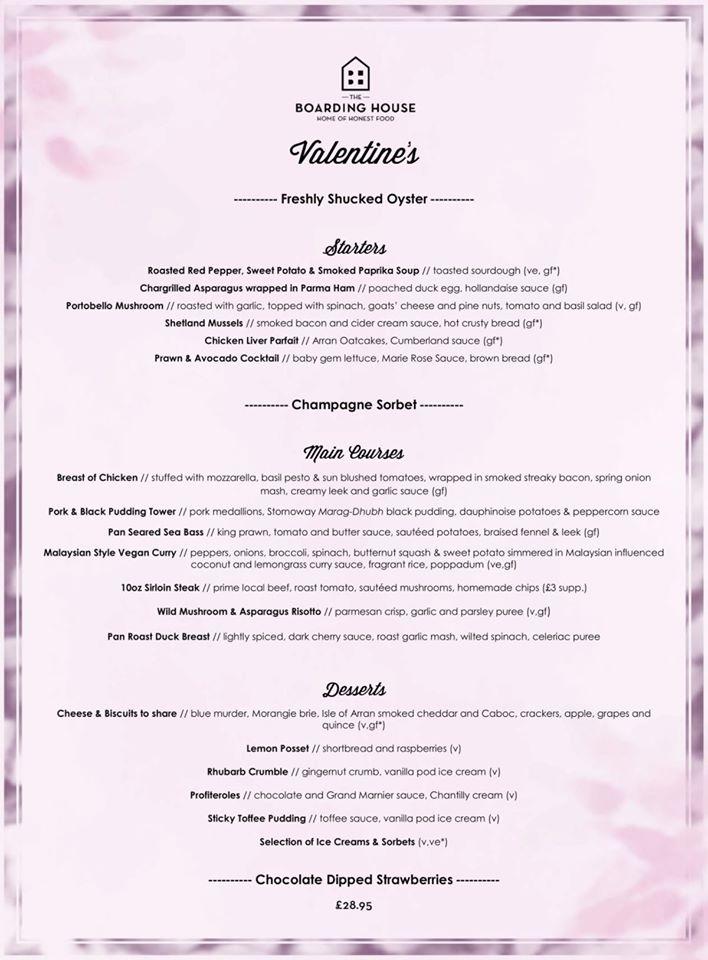 Menu at The Boarding House pub & bar, Howwood