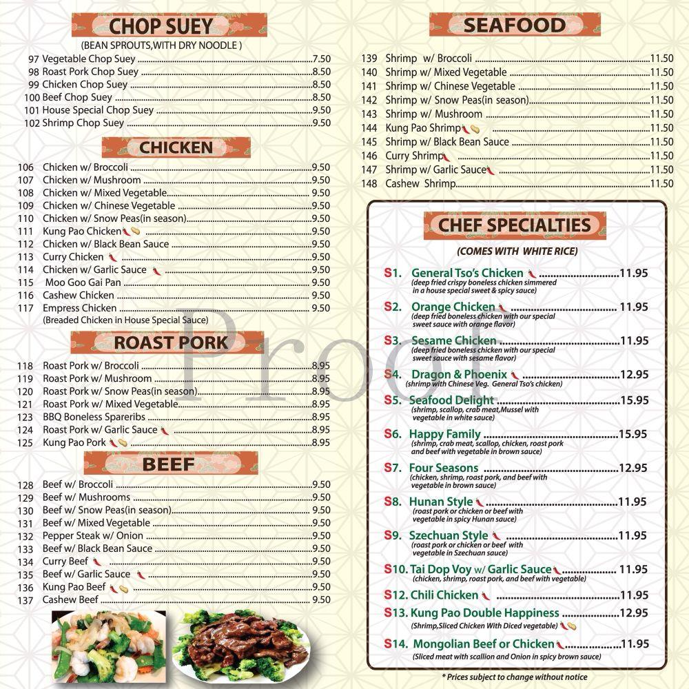 Menu at China 8 Fergus restaurant, Fergus