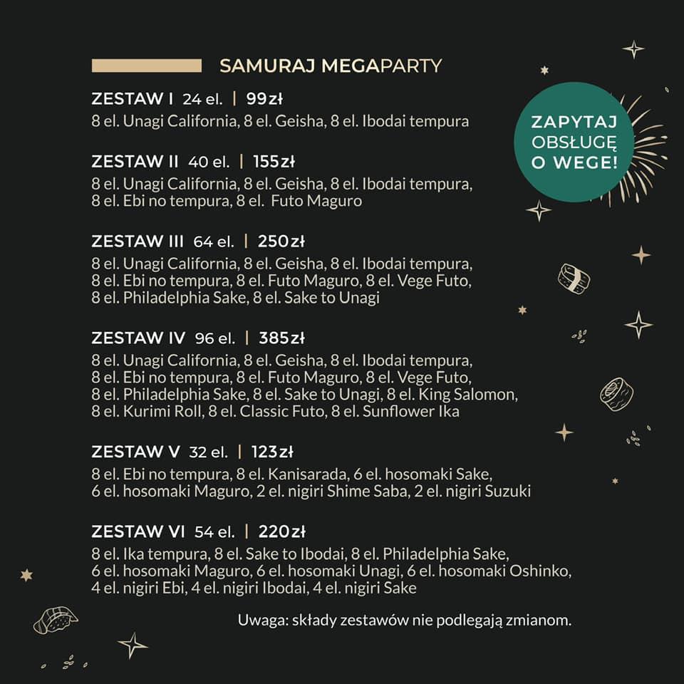 Menu at Dojo Sushi Bar, Sosnowiec