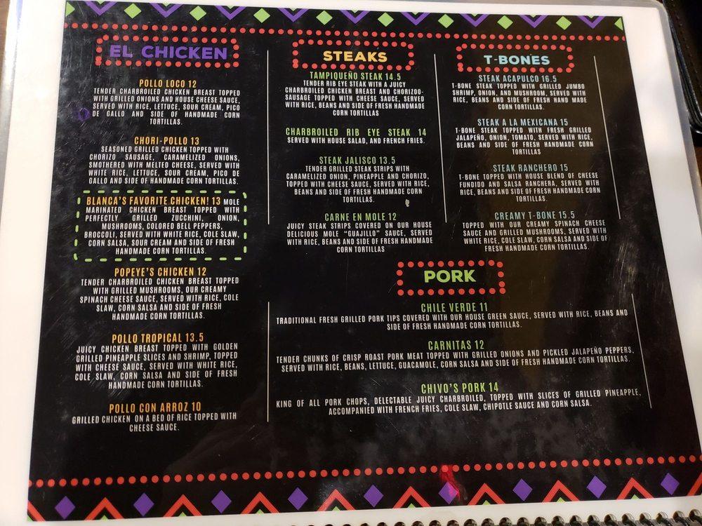 Menu at El Fogon restaurant, West Des Moines
