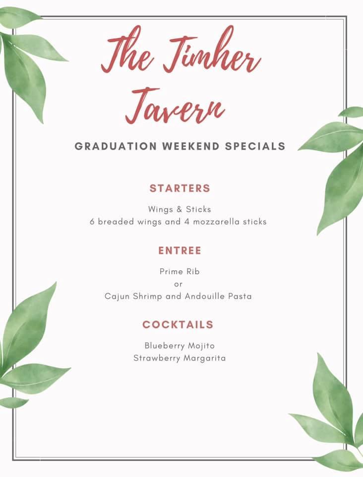 Menu at Timber Tavern pub & bar, Parishville