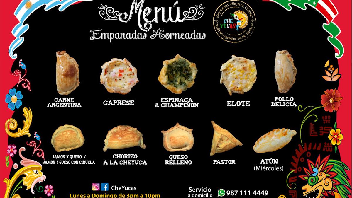 Menu at CheYucas Empanadas Gourmet restaurant, San Miguel de Cozumel