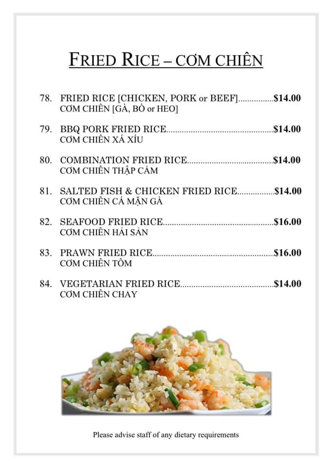 Menu at 5 Star restaurant, Christchurch, 250 Clyde Rd