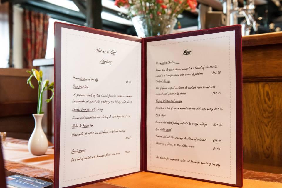 Menu at New Inn at Hoff pub & bar, Appleby-in-Westmorland