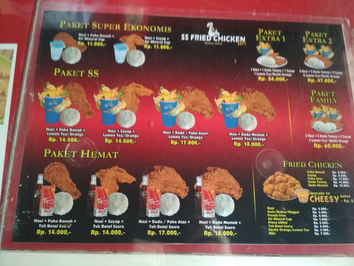 Menu at SS FRIED CHICKEN cafe, East Aek Kanopan