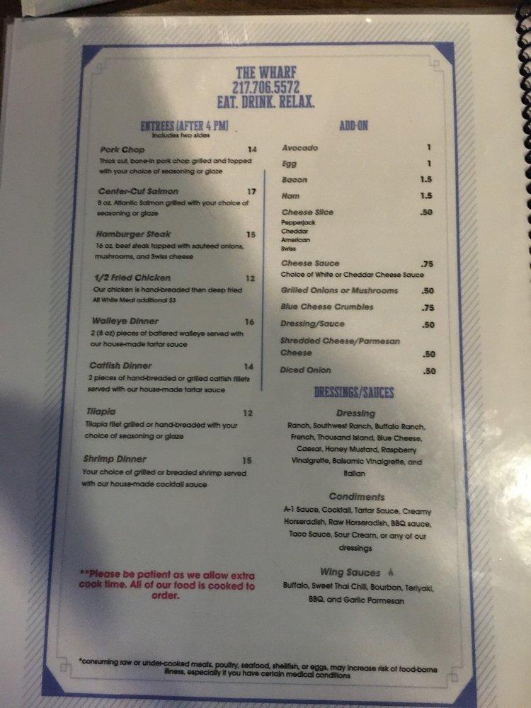 Menu at The Wharf - Kitchen & Bar, Decatur