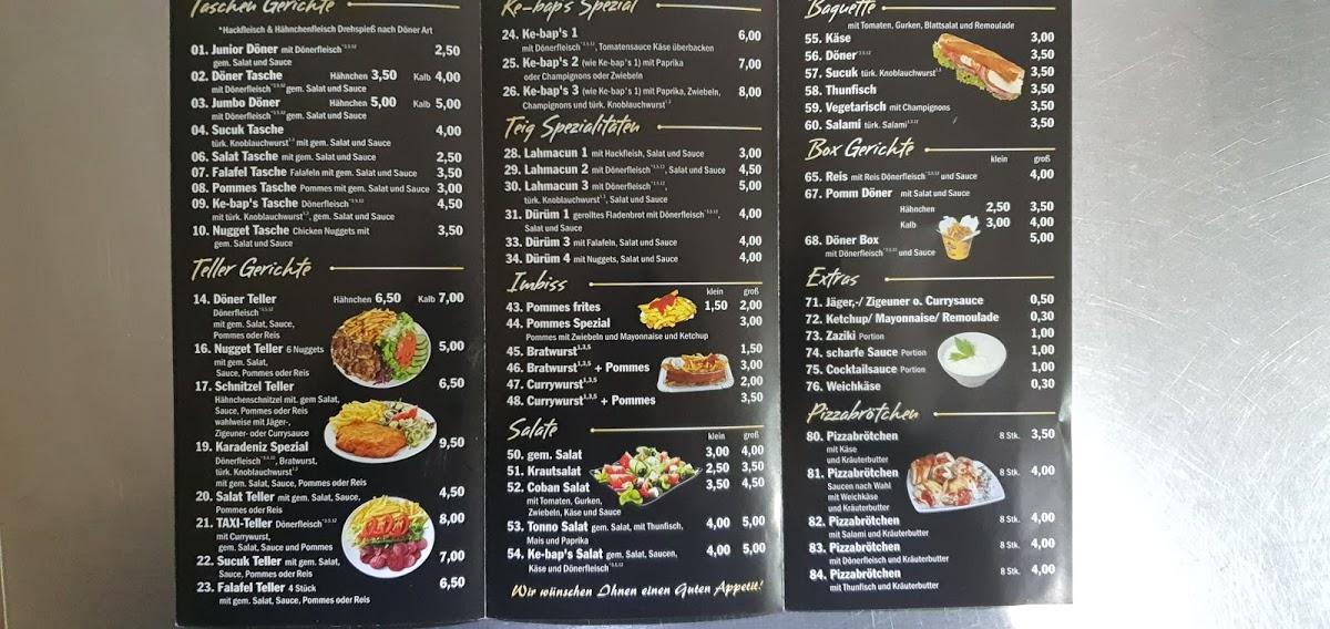 Menu at Ke-baps Pizza & Dönnerhaus, Werl