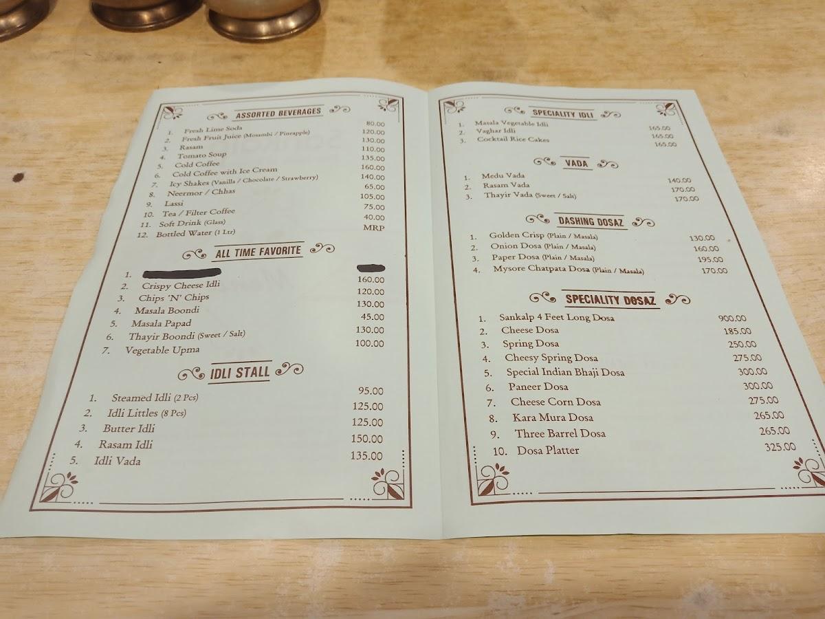 Menu at Sankalp Restaurant, Jodhpur, Residency Rd