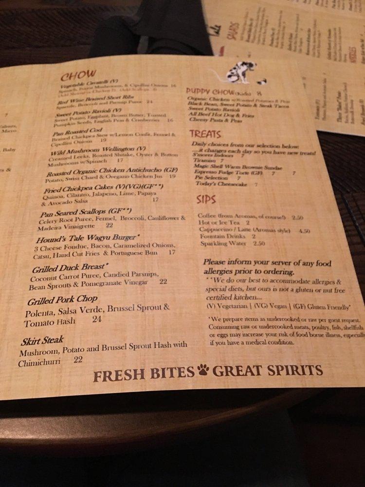 Menu at The Hound's Tale pub & bar, Williamsburg