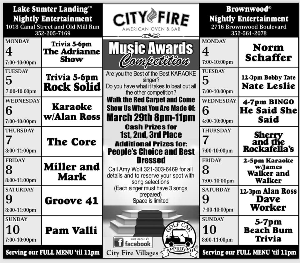 Menu at City Fire pub & bar, The Villages, Canal St