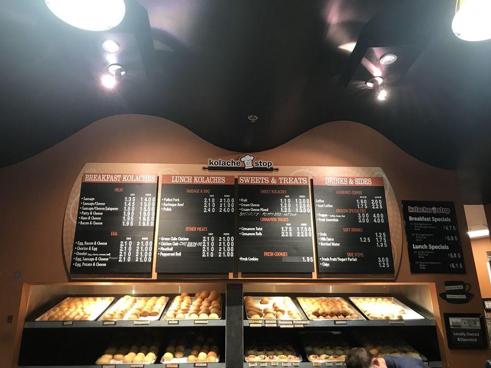 Menu at Kolache Stop cafe, San Antonio, Huebner Rd #200