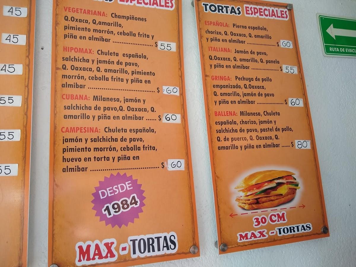 Menu At Max Tortas Restaurant Morelia