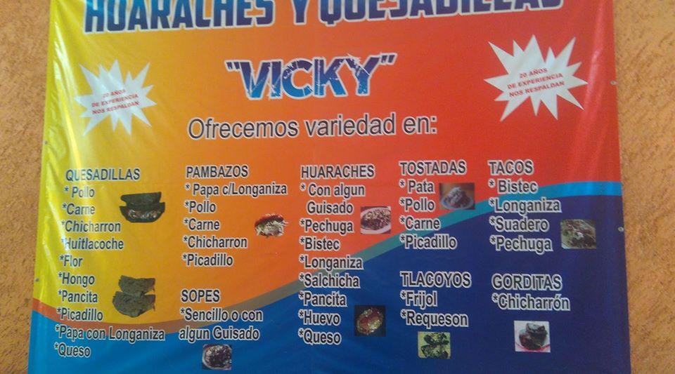 Menu at Antojitos Mexicanos Vicky restaurant, Mexico City