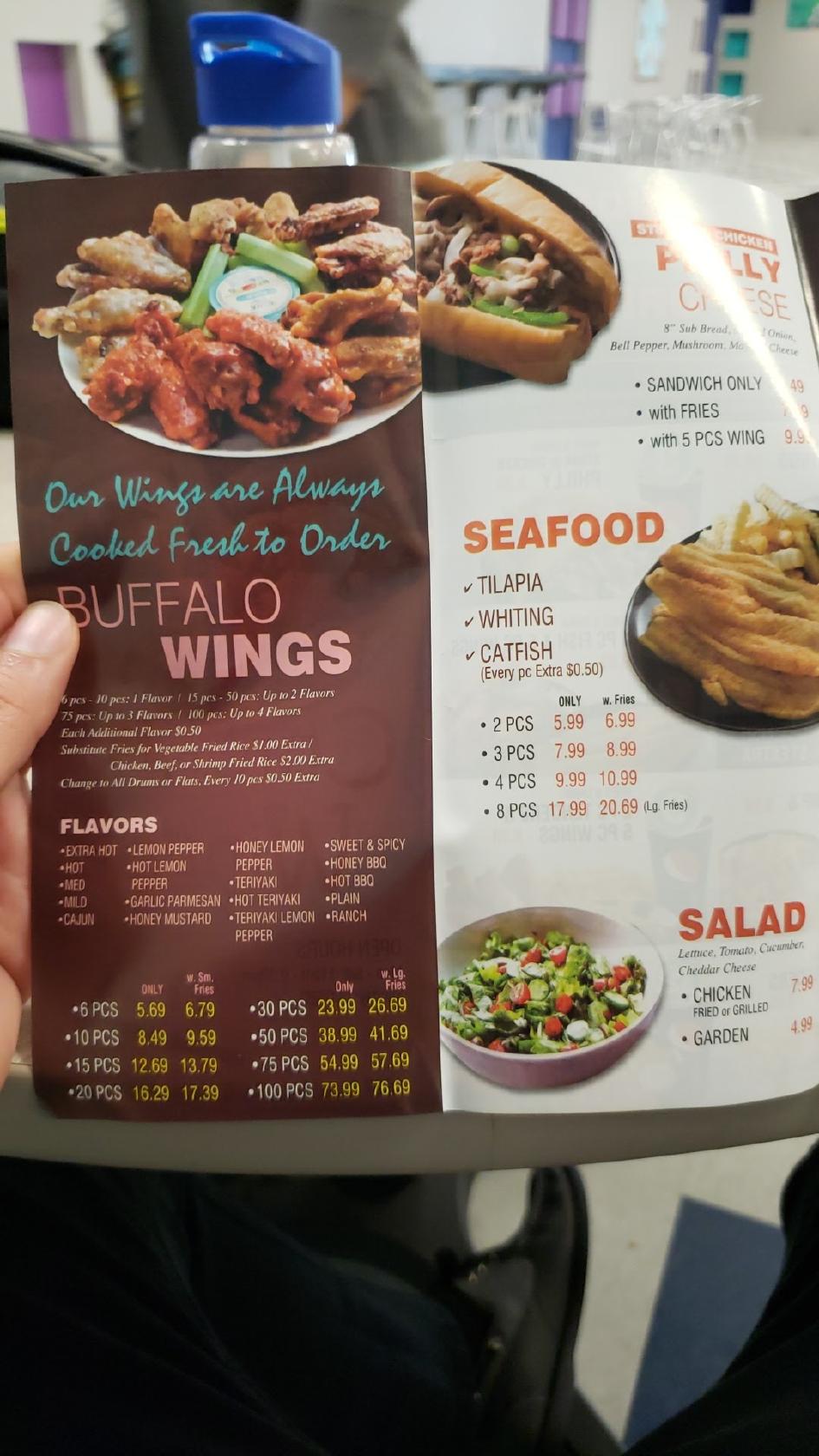 Menu at Wings House fast food, Columbia