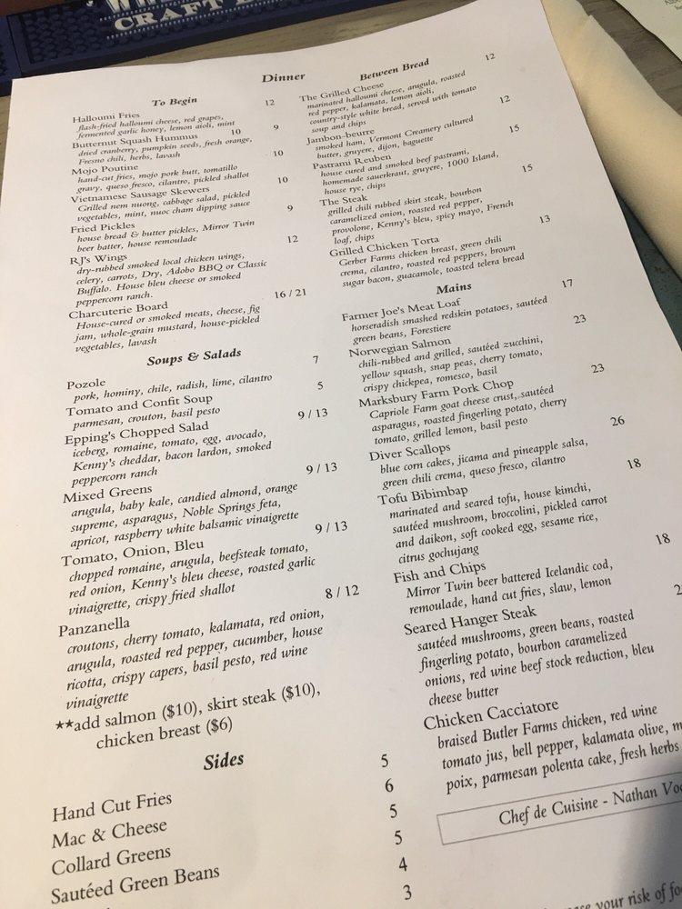Menu at Epping's on Eastside pub & bar, Lexington