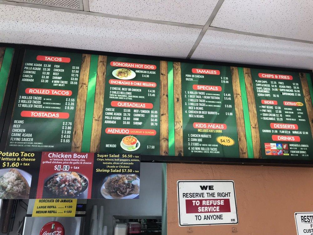Menu at Super Oscars Mexican Food restaurant, Phoenix