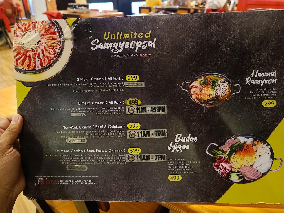 Menu at Woorijib Davao City restaurant, Davao City