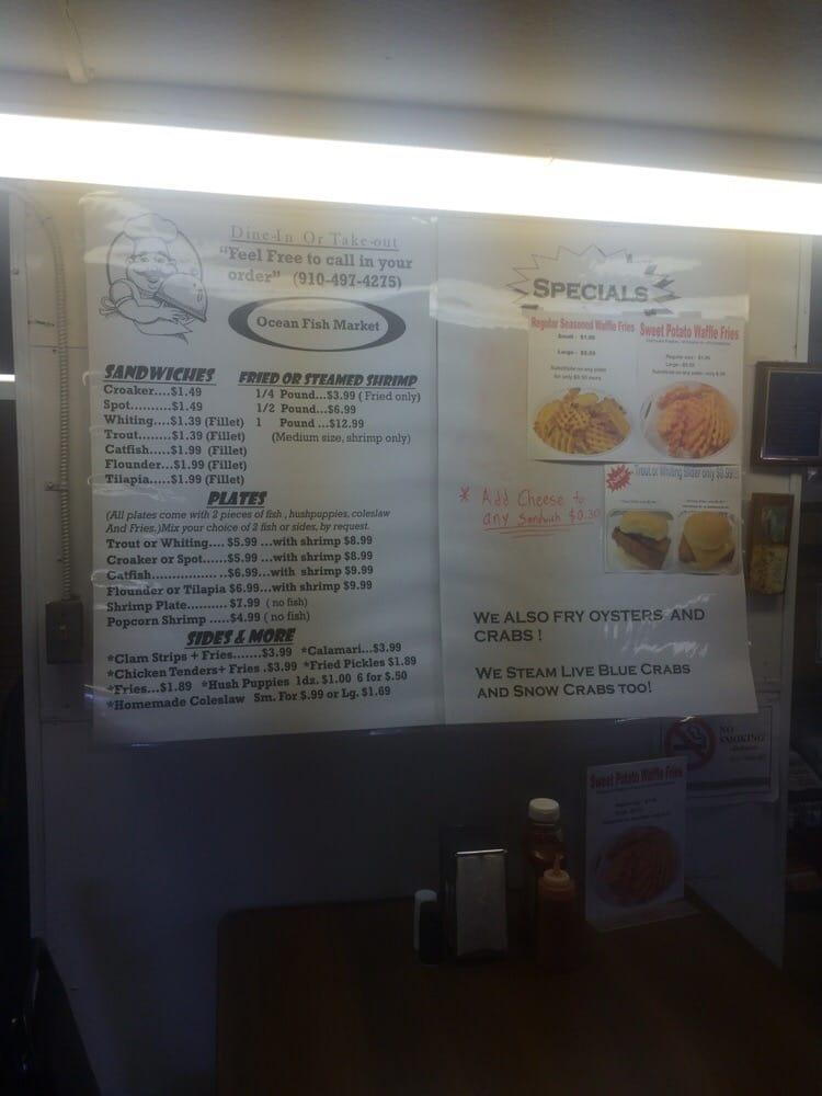 Menu at Ocean Fish Market restaurant, Spring Lake