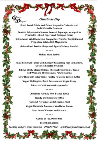 Menu at The George at Donyatt pub & bar, Ilminster