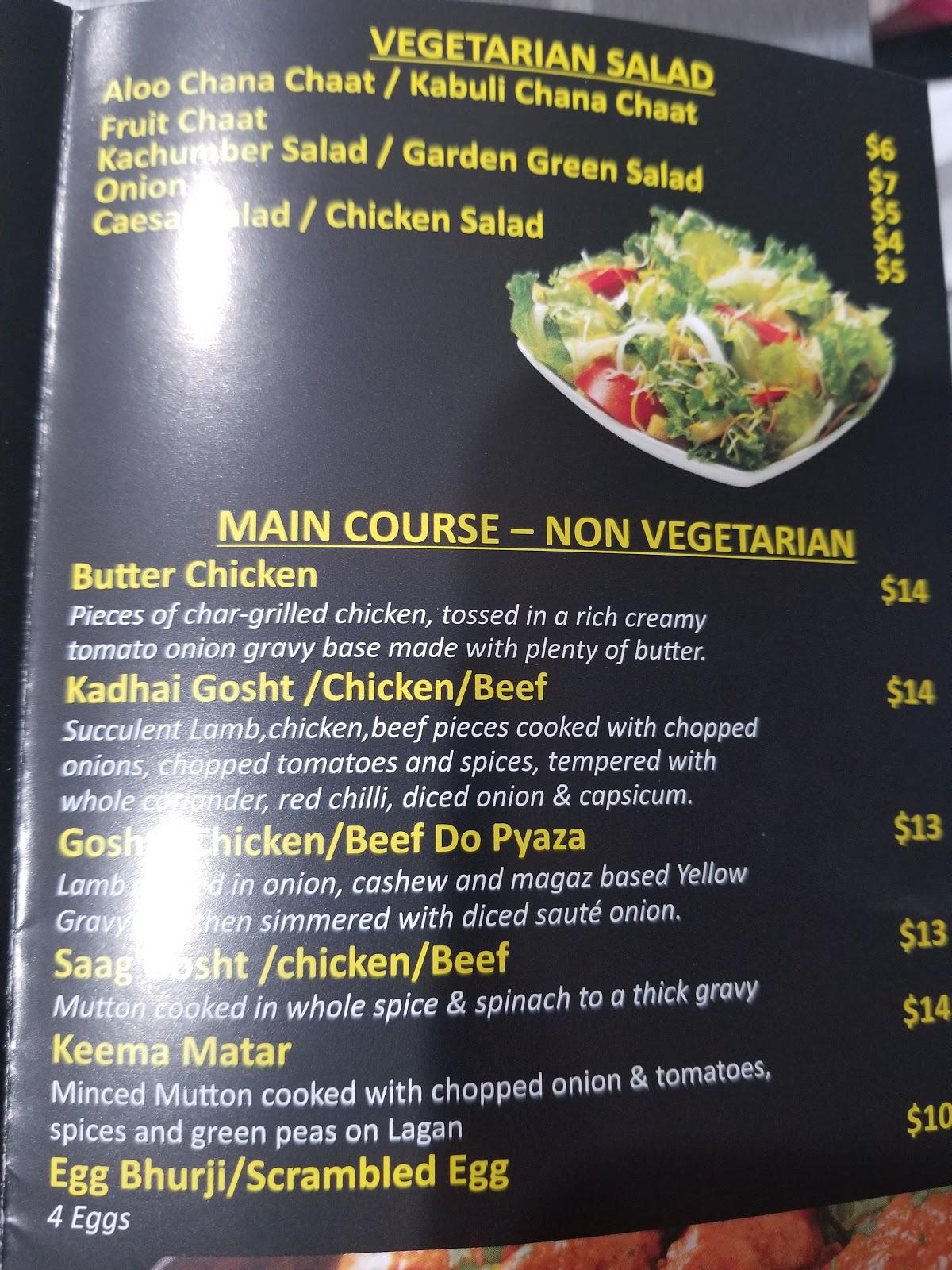 Menu at Bollywood Indian Cuisine restaurant, Edmonton