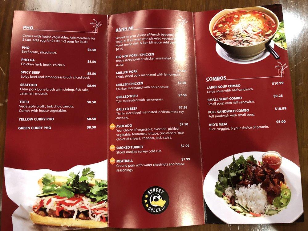 Menu at Bon Mi restaurant, Eugene, 153 E Broadway