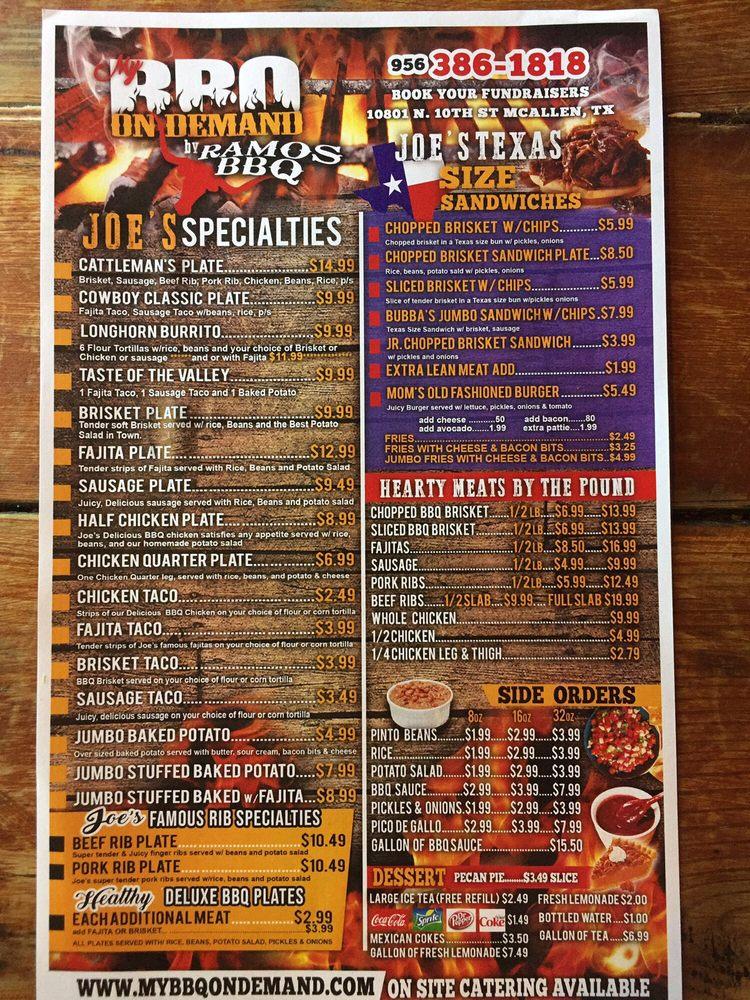 Menu at Ramos BBQ & Catering, McAllen, N 10th St