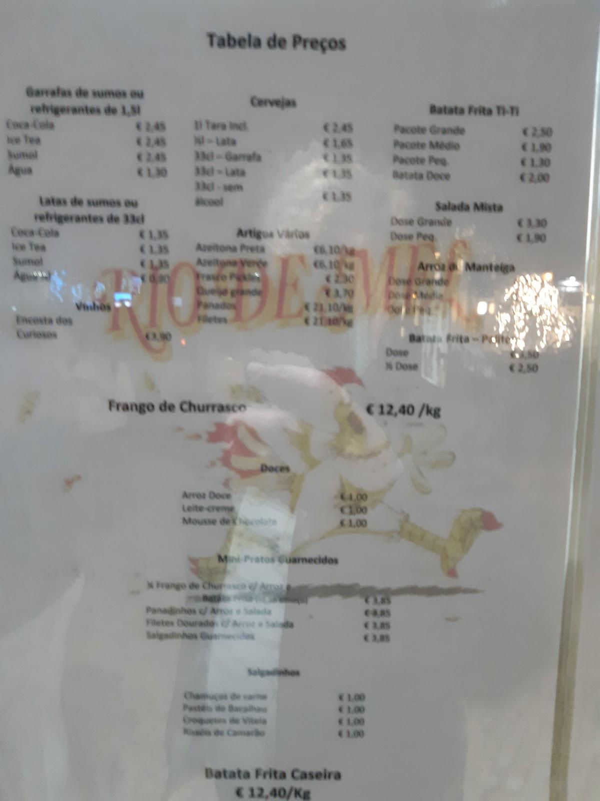 Menu at Rio de Mel steakhouse, Lisbon, Av. da Igreja 25D