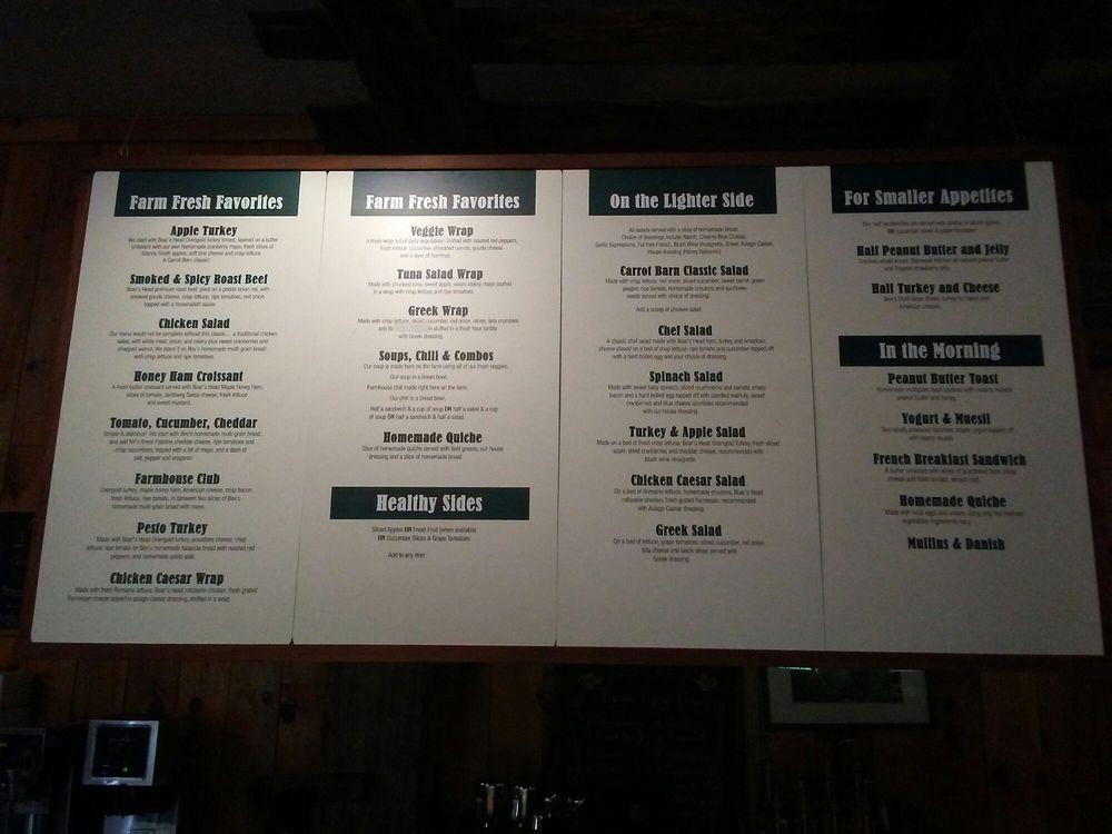 Menu at Schoharie Valley Farms/The Carrot Barn, Schoharie