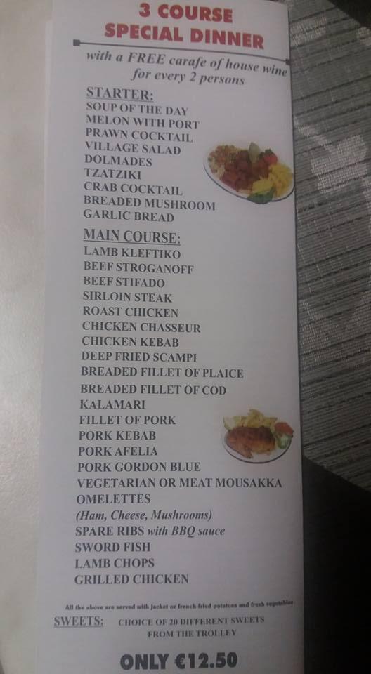 Menu at Viva Cyprus Restaurant, Paphos, QC39+MXP