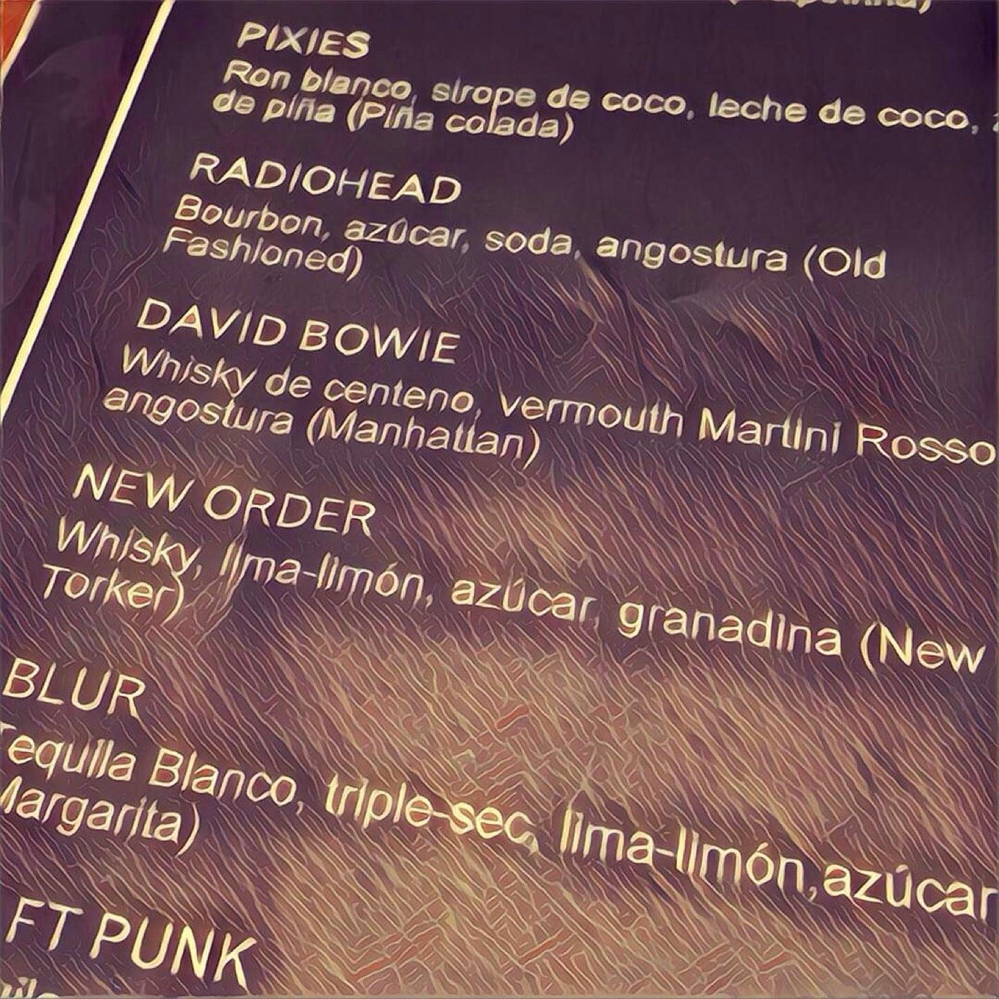 Menu at Continental Bar, Barcelona