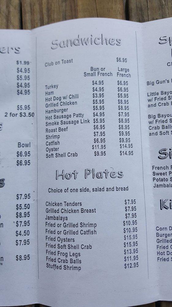 Menu at Danny & Bonnie Seafood restaurant, Gretna