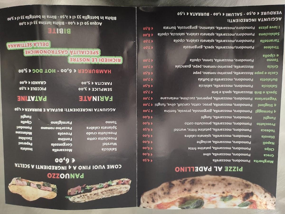 Menu da I love pizza pizzeria, Volpiano