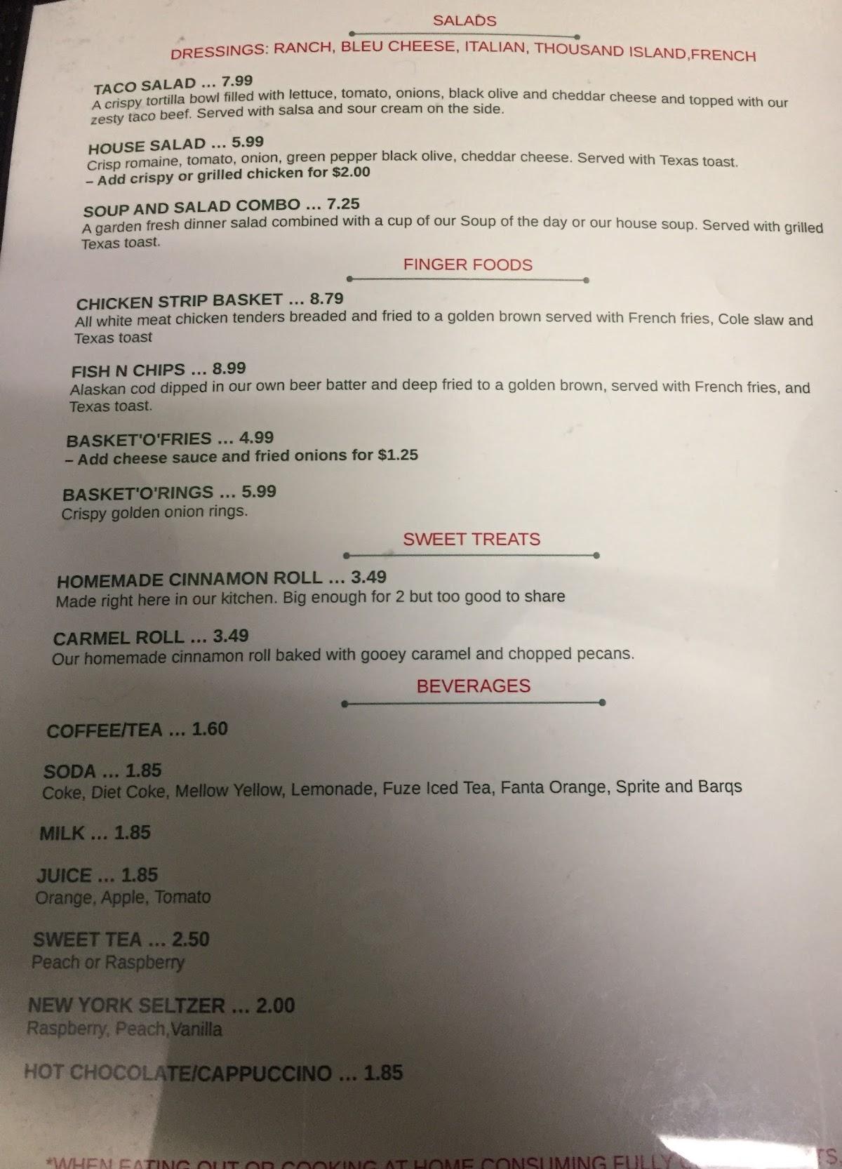 Menu at Next Door Cafe, New Richmond
