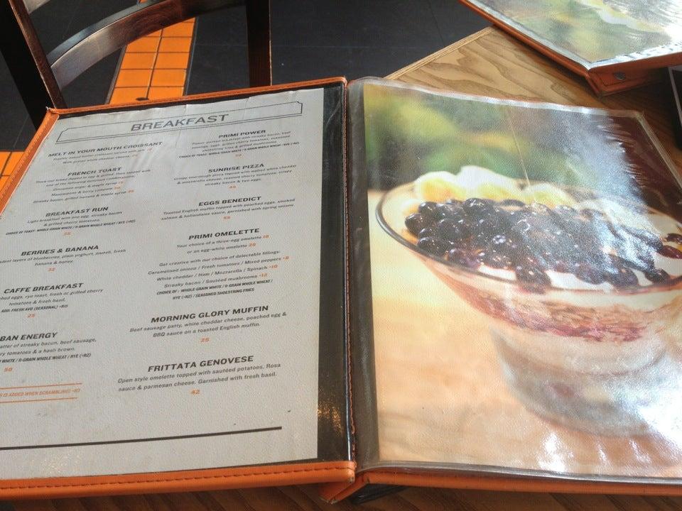 Menu at PRIMI Eastgate restaurant, Johannesburg, Shop 11