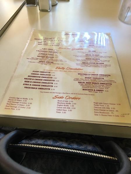 Menu at Shay's Restaurant, Cleveland