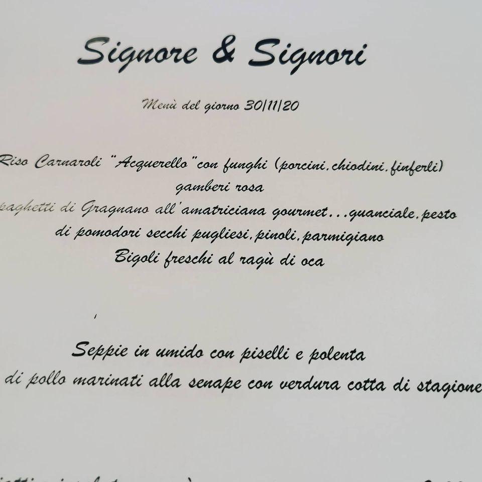 Menu da Signore e Signori pub & bar, Treviso