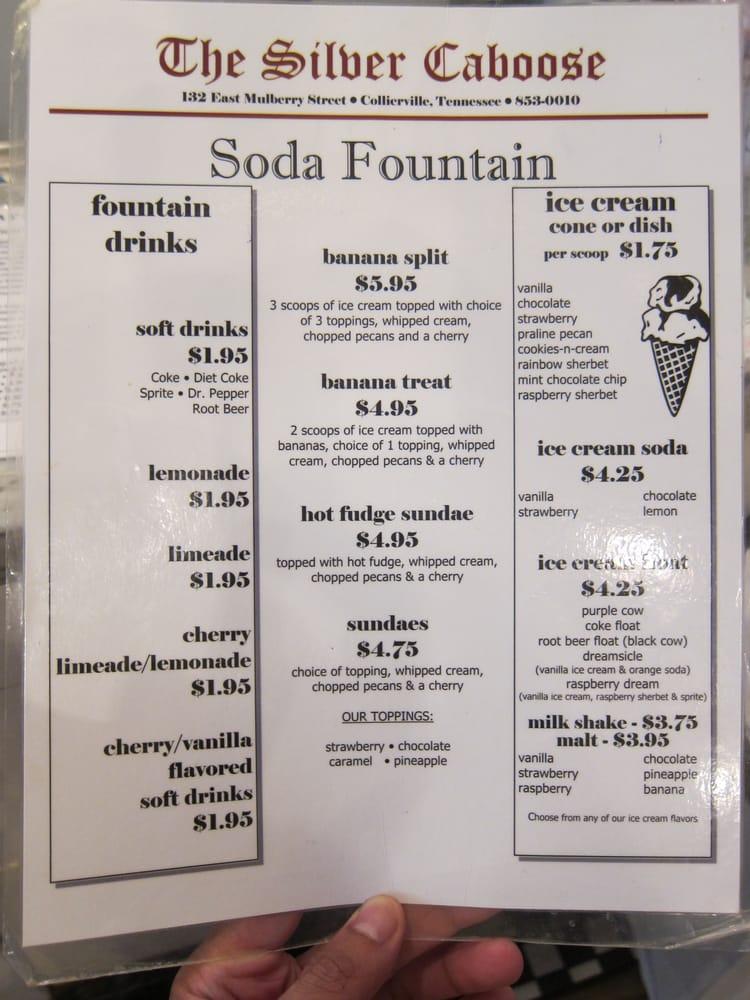 Menu at Silver Caboose Restaurant & Soda Fountain, Collierville