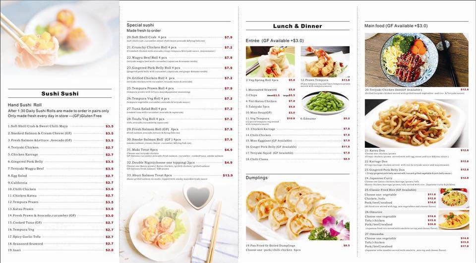 Menu at Sugar Maple Japanese Restaurant & Cafe, Highfields