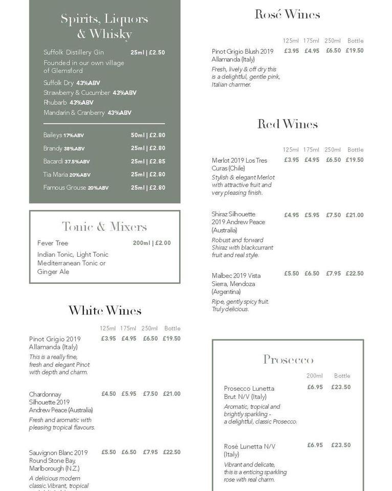Menu at Willow Tree Farm Shop & Cafe, Glemsford