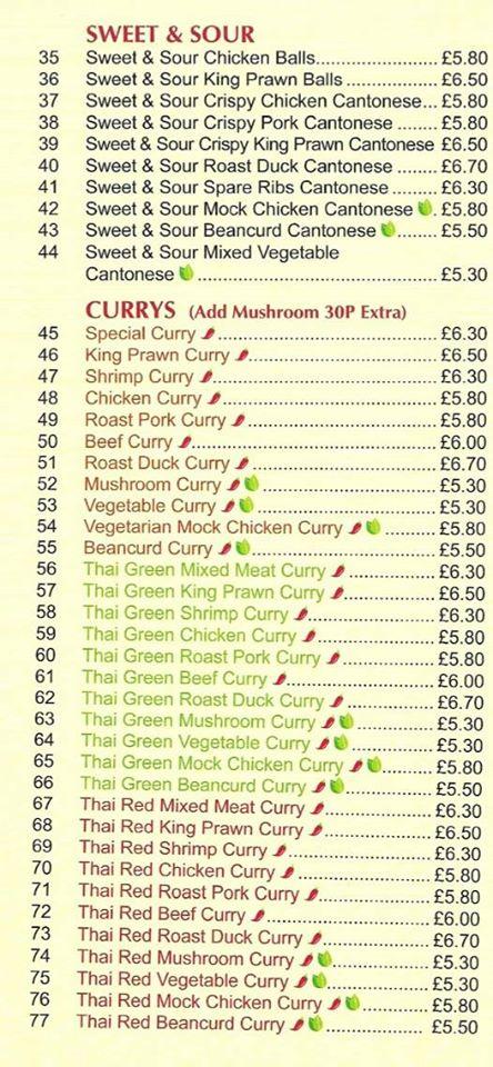 Menu at Canton Kitchen fast food, Lampeter