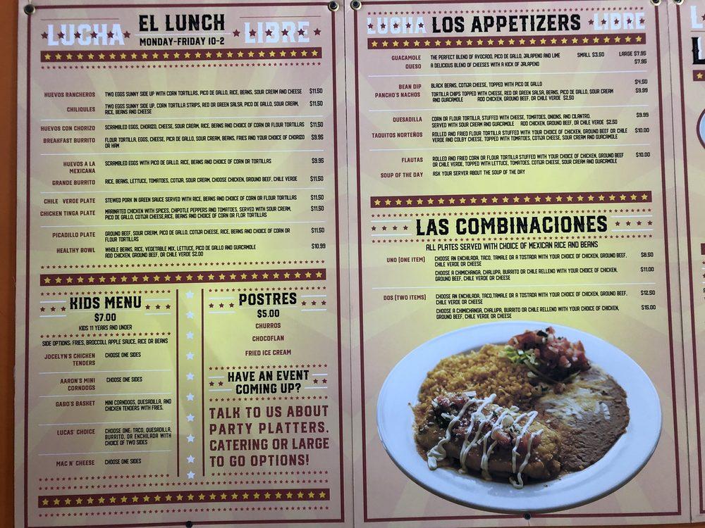 Menu at Pacos Mexican Cuisine restaurant, Placerville