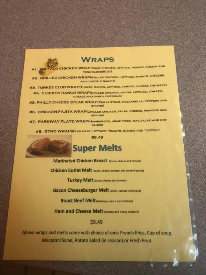 Menu at Parkway Family Restaurant, Rochester