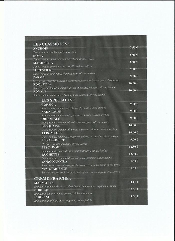 Menu at David Café, Toulon